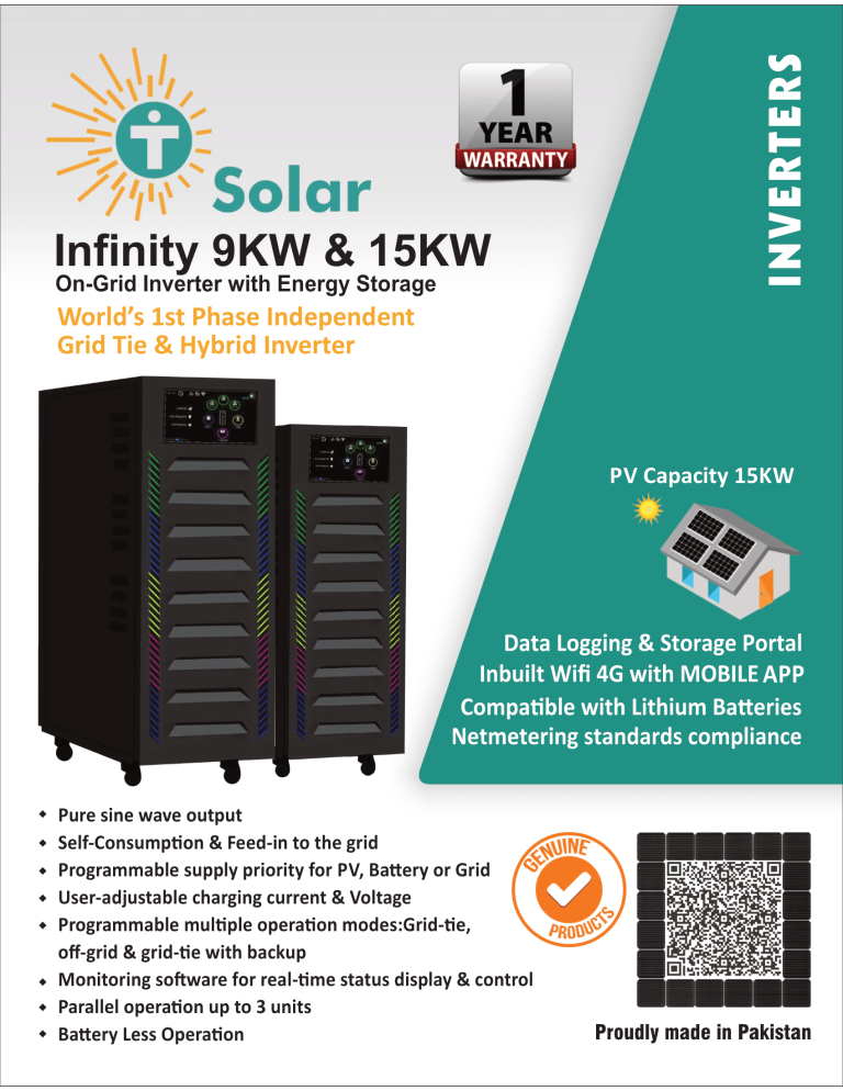 Infinity 15KW 3-Phase Hybrid on-Grid/off-Grid Inverter – Solarshop Pakistan