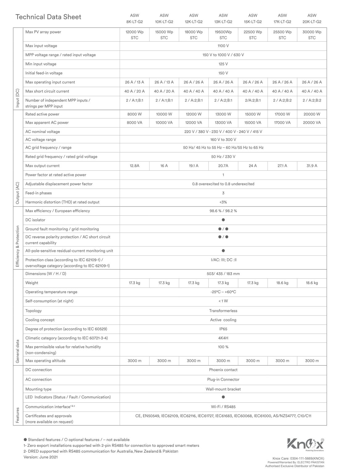 KNOX 15KW On Grid LT-G2 Series on grid inverter – Solarshop Pakistan