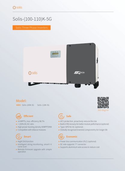 Solis 110KW 5G 3Phase on-grid inverter – Solarshop Pakistan