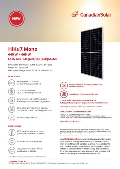 Canadian Solar 650W Mono Perc Solar Panel – Solarshop Pakistan